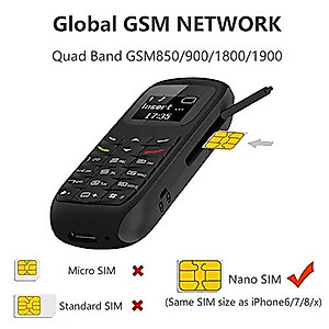 Sudroid Mini Small Mobil Cell Phone L8star BM70 Bluetooth Handset 0.66 inch Unlocked Bluetooth Earphone Dialer Support SIM Card(Black)