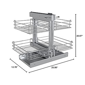 Blind Corner Cabinet Organizer Grilled Base Silver 1 Unit Chrome