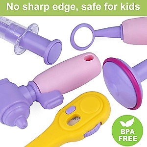 GINMIC Kids Doctor Play Kit, 22 Pieces Pretend Play Doctor Set with Halloween Role Play Doctor Costume and Carry Case for Toddlers and Kids, Medical Dr Kit Toys for Girl Age 3 4 5 6 7 Year Old