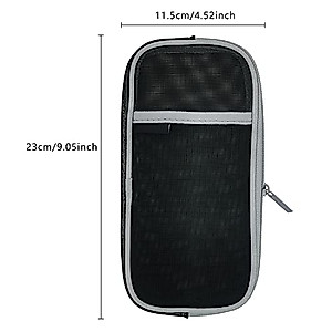 Mesh Pen Pencil Case Clear Zipper Pencil Pouch Box Stationary Organizer Case Makeup Cosmetics Bag Multi-Purpose Portable Travel Bag for School Office Teen Girls Stationary Supplies, Black