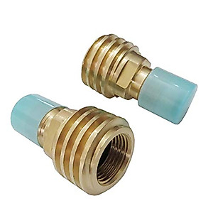 Propane Tank Adapter Converts POL LP Tank Service Valve to QCC1/Type1 Hose or Regualtor - Old to New Outlet Brass Refill Adapter (Pack 2)