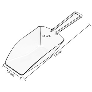 Shappy 4 Pieces Ice Scoop Multi-Purpose Kitchen Scoops Bath Scoops, Clear Food Popcorn Snack Candy Sugar Scoop for Kitchen Bar Party Wedding (7.8 Inch Long)(8 Pcs)