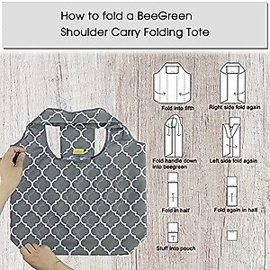 BeeGreen Reusable Grocery Bags Set of 12 Lightweight Recycling Shopping Totes with Long Handle Durable Portable Shopper Baggies for Groceries Supermarket Gift