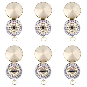 SHENQIDZ 6 Pack Camping Survival Compass,Pocket Compass for Kids,Compass for Hiking or Camping