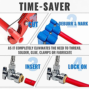 Angle Stop Valve, 12-Pack SUNGATOR Angle Water Shut Off Valve 1/2 x 3/8 Inch Compression, Toilet Water Valve, 1/4 Turn, No Lead Brass Push to Connect Plumbing Fitting, Pushfit, PEX Pipe, Copper, CPVC