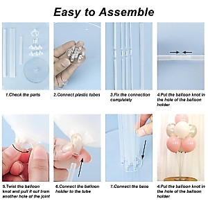 RUBFAC Balloon Stands for Table 20 Sets Clear Table Balloon Stand Holder with Base Reusable Centerpiece for Birthday Wedding Baby Shower Graduation Party Decorations