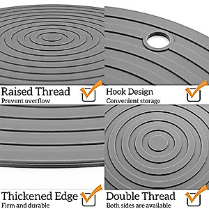 Ptlom Pet Food Mat for Dog and Cat Placemat 2 Pcs, Mat for Prevent Food and Water Overflow, Suitable for Medium and Small Pet, Silicone, 9.5"* 9.5"