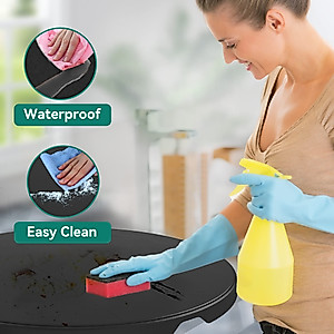 YITAHOME 32 Inch Round Folding Table for Outdoor/Indoor, Lightweight Foldable Table w/Thick Table Top and Sturdy Metal Frame, Ideal for Patio Backyard Dining Room Events, Black