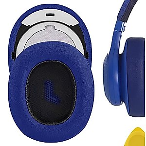 Geekria QuickFit Replacement Ear Pads for JBL E55BT Headphones Ear Cushions, Headset Earpads, Ear Cups Cover Repair Parts (Blue)