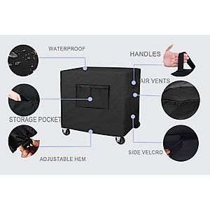 SIRUITON Cooler Cart Cover Waterproof Oxford Fabric, Fits for Most 80-100 Quart Rolling Cooler Cart Cover, Outdoor Beverage Cart, Patio Ice Chest Protective Covers