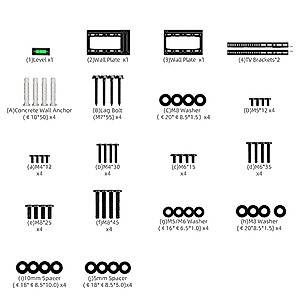 HOME VISION Fixed TV Wall Mount, Low Profile TV Mount for Most 32-75 inch TVs, TV Wall Mount Bracket Max VESA 600X400mm Up to 165lbs Fits 16”-18”-24” Wood Studs, Quick Release Lock