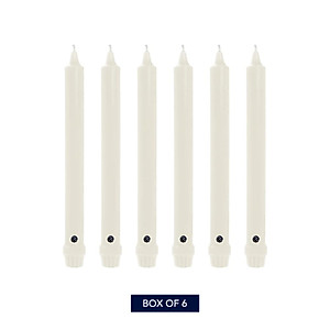 Colonial Candle Unscented Taper Candle, Classic Collection, Ivory, 10 in, Pack of 6 Candlesticks - Up to 8 Hours Burn