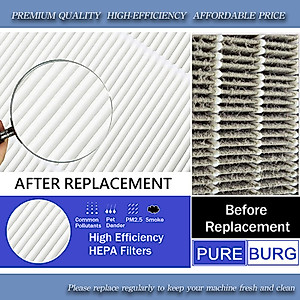 PUREBURG FP-F60UW Replacement True HEPA Filter Set Compatible with Sharp FZ-F60HFU FZ-F60DFU Fits Sharp FP-F60UW FP-F60U-W Air Purifier