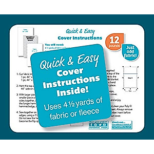 Fairfield Poly-Fil Weighted Blanket Insert 42in x 72in 12lb Bead Filler, white