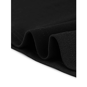 Allegra K Women's Work Dress Round Neck Solid Color Sleeveless A-Line Casual Office Dresses Large Black