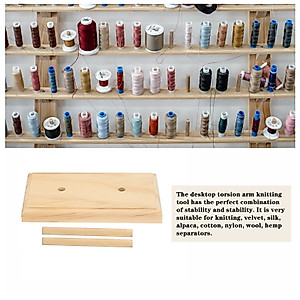 Wooden Hand Spinning Holder Spinning Yarn Ball Holder Wool Skein Thread Dispenser Embroidery Stitching Thread Holder Thread Spool Bobbin Rack Organizer with 2 Shaft