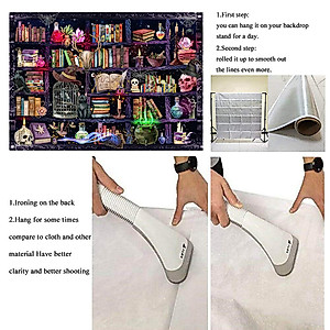 Halloween Chemistry Laboratory Backdrop 7x5FT Mad Scientist Laboratory Banner Skull Poison Apothecary Magical Bookshelf Background for Kids Halloween Party Decorations Supplies Photo Props