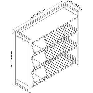 Signature Design by Ashley Maccanet Shoe Rack with Storage Cubbies, Brown