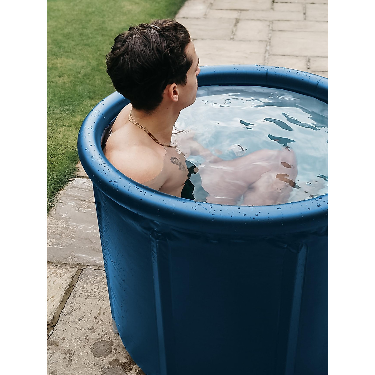 ICE TUB Portable Ice Bath for Athletes with Lid, Pump, Manual, and Anti-Leak Materials: 100 Gallons Cold Water Therapy Tub for Indoors and Outdoors, 5 Layer Cold Plunge Pool