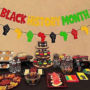 Black History Month Party Decoration Black History Month Banner for African American Black History Month Holiday Party Supplies Glitter Party Decor