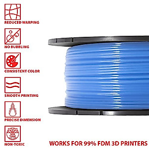 XYZPrinting PETG Filament 1.75mm, NFC Chip, 3D Printer Filament, 600g (1.3lbs), Dimensional Accuracy +/- 0.02 mm, Fit Most 3D Printers, Clear Blue