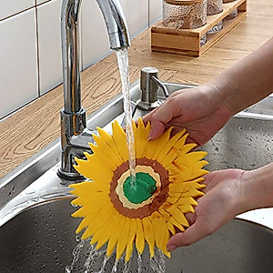 Set of 4 Silicone Trivets for Hot Pots and Pans Hot Dishes Mats Non-Slip Heat Resistant Pads for Table & Countertop Sunflower Coasters Kichen Decor