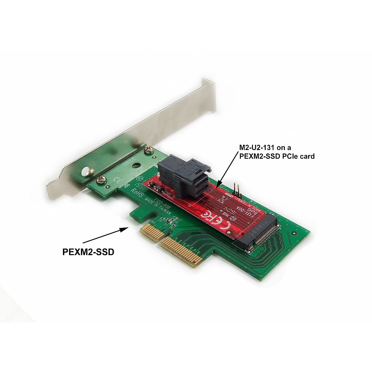 Ableconn M2-U2-131 M.2 Module with SFF-8643 Mini-SAS HD 36Pin Connector for U.2 (SFF-8639) PCIe-NVMe SSD - Support Intel 750 2.5-inch U.2 SFF SSD