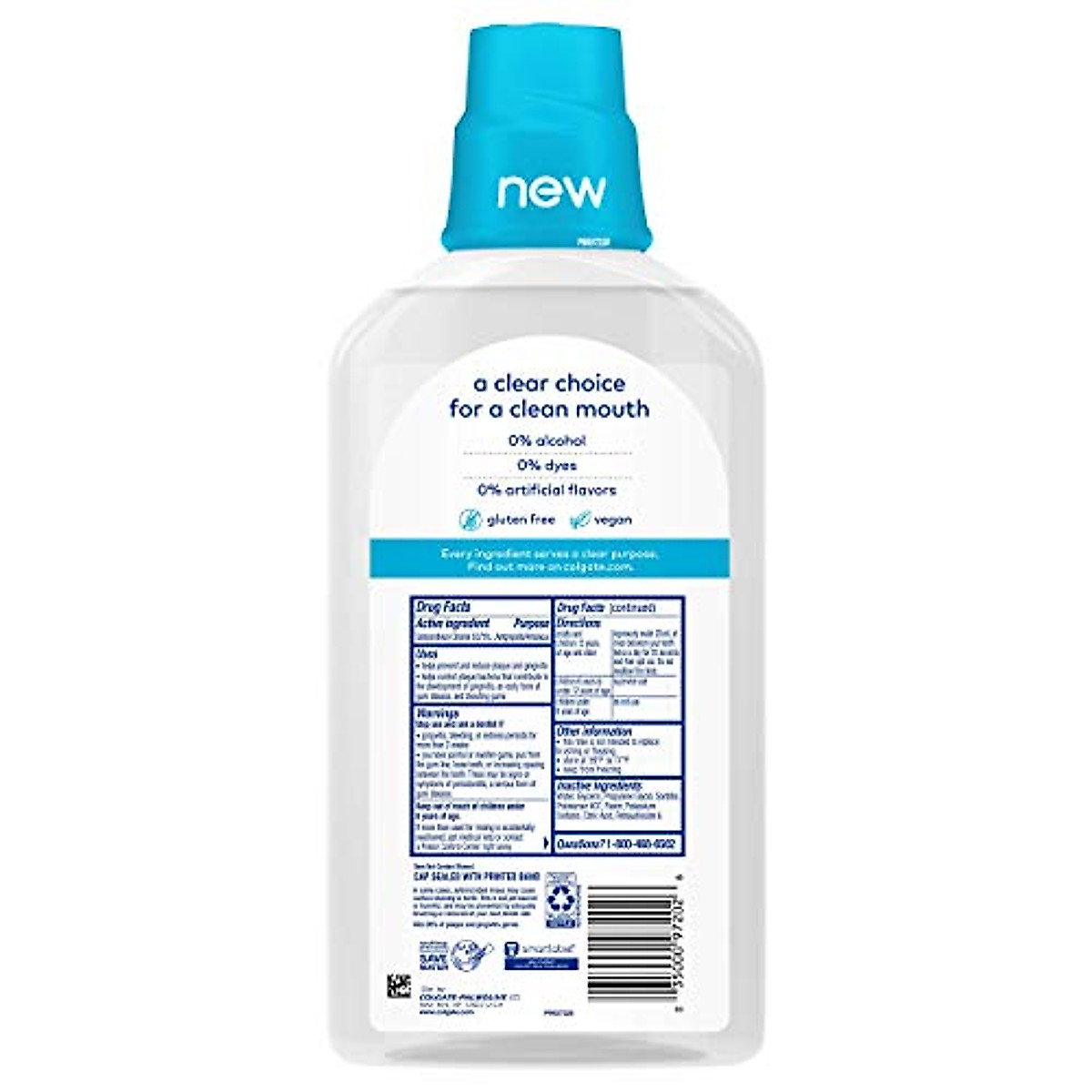 Colgate Zero for Healthy Gums Alcohol Free Mouthwash with CPC (Cetylpyridinium Chloride), Natural Spearmint - 515 mL, 17.4 Fluid Ounce