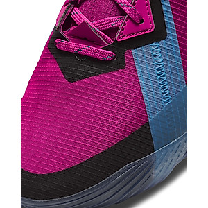Nike Men's Lebron XVIII Low Neon Light Fireberry/Blk-Lt Blue Fury (CV7562 600) - 9.5