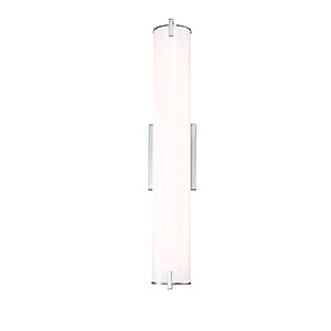 Westinghouse 6112100 Transitional One-Light, 25 Watt Dimmable LED Indoor Wall Light with Color Temperature Selection Brushed Nickel Finish, White Frosted Shade