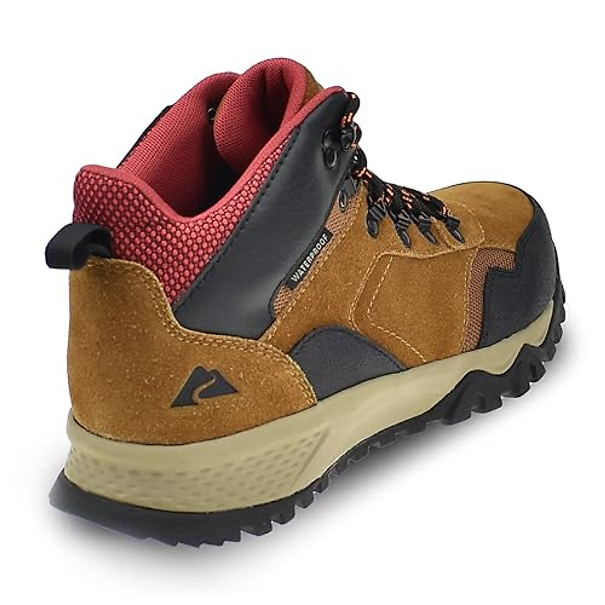 Ozark Trail Men's Redlined Waterproof Mid Hiker Boots (Tan Brown) (6)