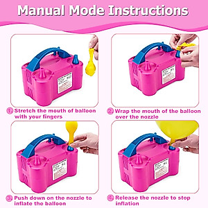 Balloon Pump, Portable Balloon Pump Electric with 100 Balloons, Balloon Inflator Air Pump Balloon Blower Machine for Party Birthday Wedding Festival Decoration - [110V 600W]