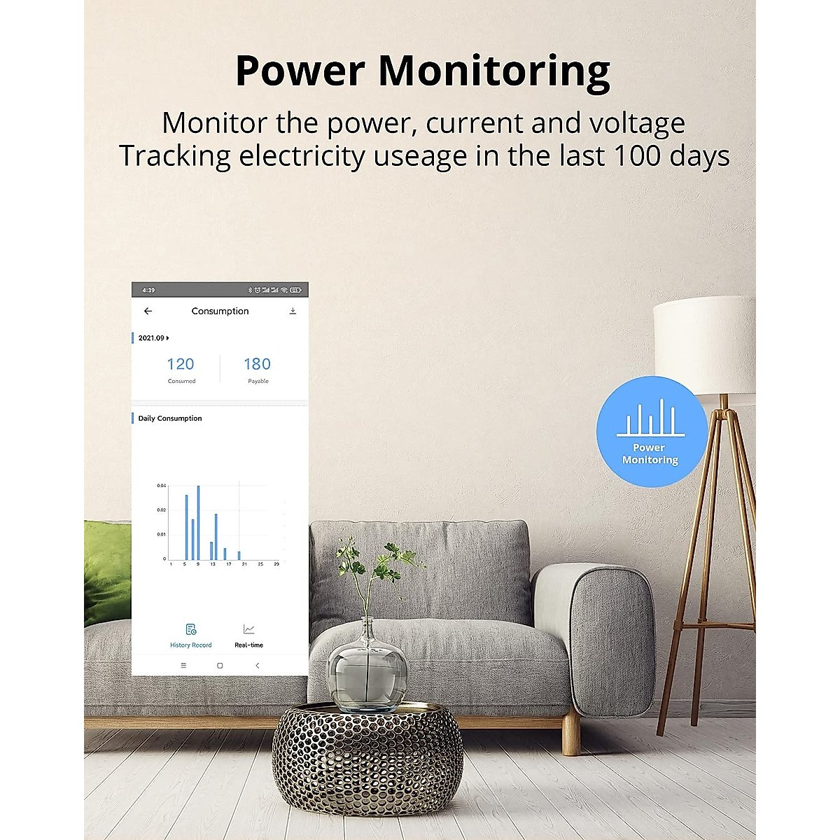 SONOFF S31 WiFi Smart Plug with Energy Monitoring, 15A Smart Outlet Socket ETL Certified, Work with Alexa & Google Home Assistant, IFTTT Supporting, 2.4 Ghz WiFi Only (1-Pack)