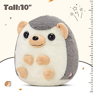 BSTAOFY 10'' Light up Hedgehog Stuffed Animal Glow Soft Plush Toy LED Nightlight Bedtime Gift for Toddlers Kids on Birthday Christmas Valentines Day