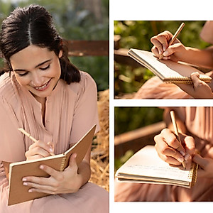 AOU A5 Spiral Graph Notebook, 2-Pack Grid Journals with Total 200 Pages of Squared Paper, 100gsm Thick Paper, 8.3"x5.7", Hard Cover Notepad for Engineering, Notes Taking & Writing in School and Office