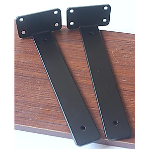 8 Pack - 11 inch Black Hidden L Shelf Bracket (1/5 Inch Thicked) Iron Shelf Brackets, Metal Shelf Bracket, Industrial Shelf Bracket, Modern Shelf Bracket, Metal L Brackets for Shelves Support