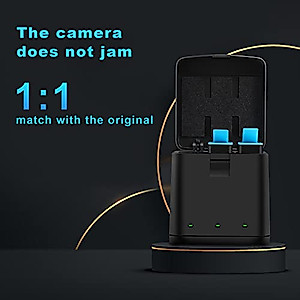 DINTYOU 2 Pack Batteries for Gopro Hero 8 7 6 5 Black Battery Charger and 3-Channel LED USB Storage Charger, Fully Compatible with Hero 8 7 Black Go Pro 5 6 7 8 1500mAh Battery