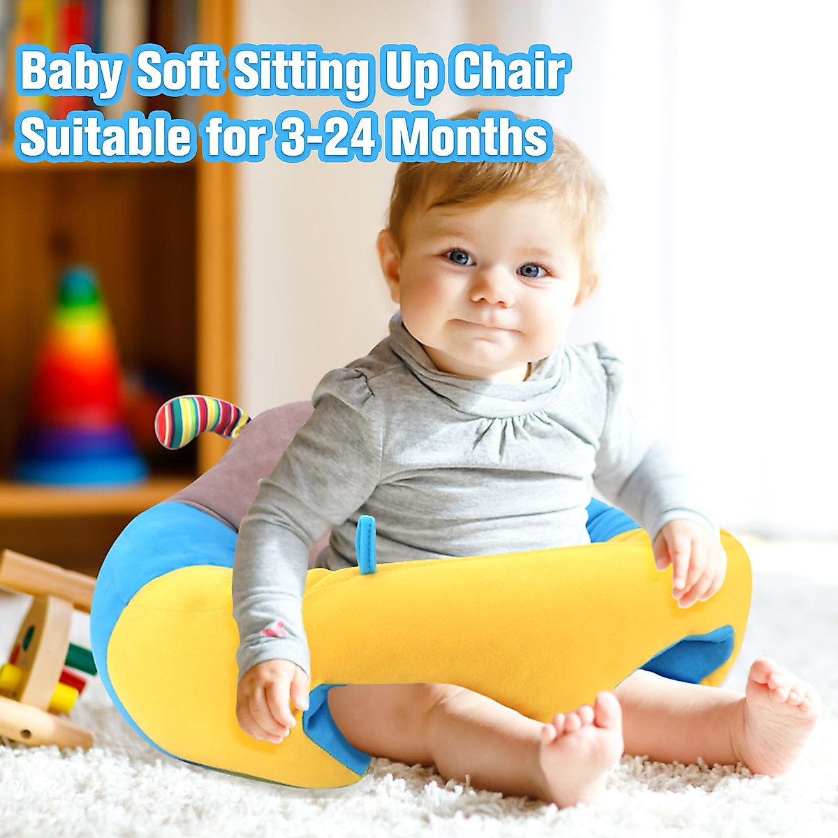 vocheer Sit Me Up Floor Seat for Baby Chair for Sitting Up Support Seat Sofa Plush Animal Shaped Baby Learning to Sit Chair for 3-24 Months,PP Cotton Full Filling(Puppy)