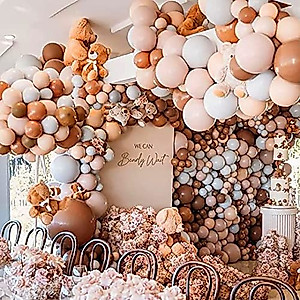 Brown And Blue Balloon Garland Kit Blue Nude Coffee Brown Apricot Double Stuffed Latex Balloons For Teddy Bear Baby Shower Jungle Safari Theme Party Gender Reveal Birthday Party Decorations