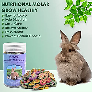 KATUMO Rabbit Chew Toys, 150g Timothy Grass Treats Small Animal Molar Toys for Guinea Pig Hamster Bunny Chinchilla Gerbil