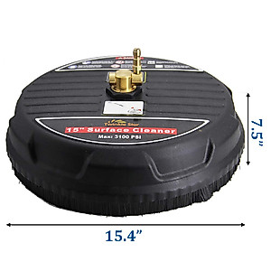 Twinkle Star Pressure Washer Surface Cleaner (15’‘, Black-3100PSI)