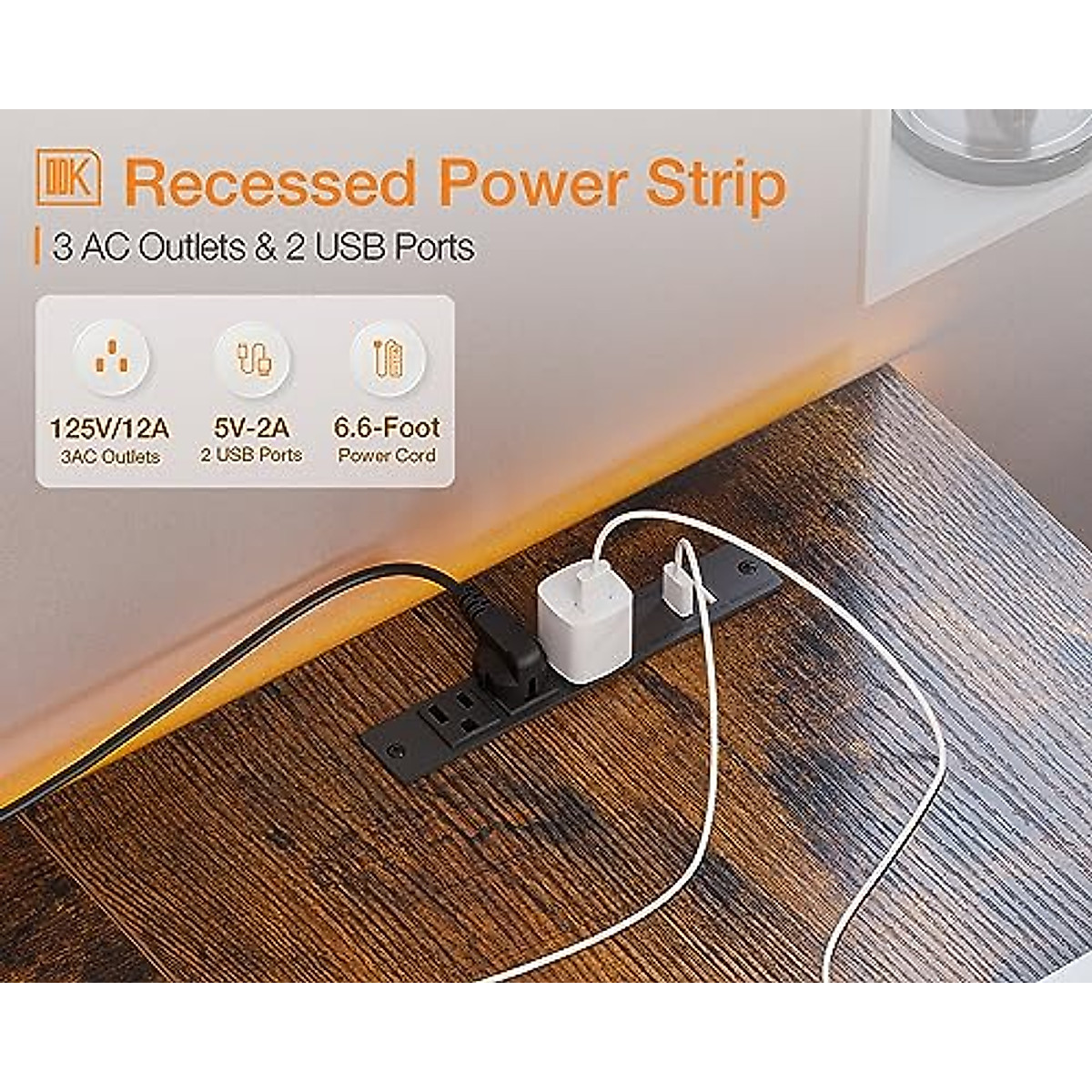 ODK 66" L Shaped Desk with USB Ports - Ultimate Workspace