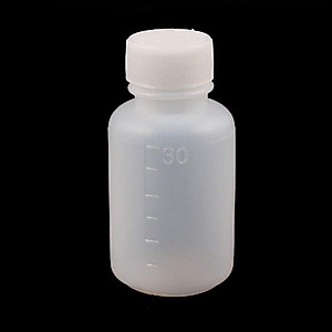 LAZZON Refillable Container Graduated Lab Chemical Container Reagent Bottle Sample Sealing Liquid Medicine Bottle 30ML