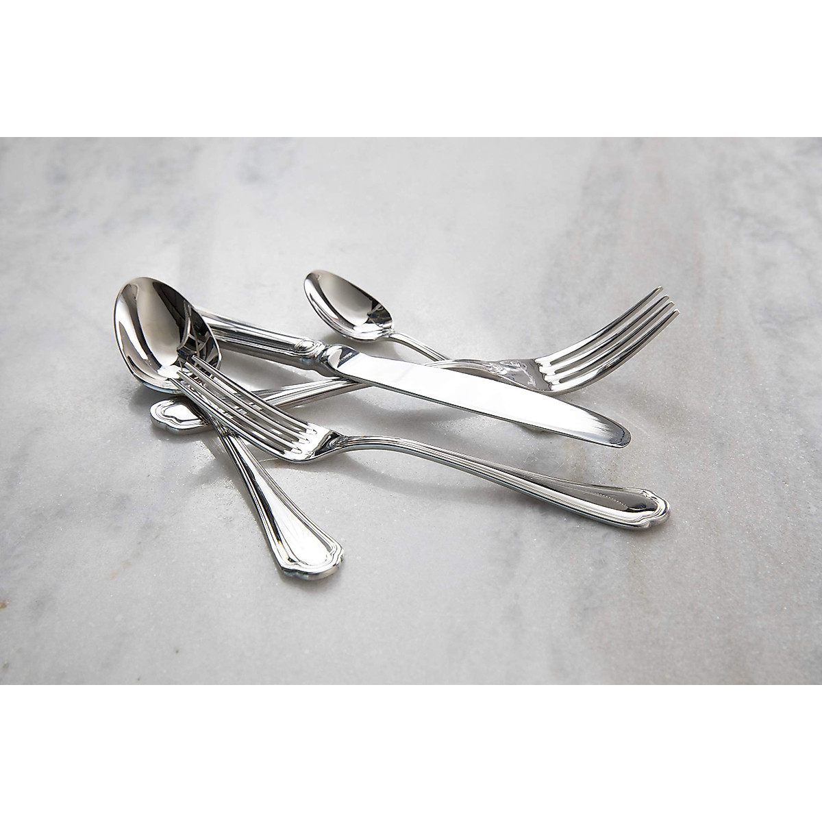 Fortessa Medici 18/10 Stainless Steel Flatware, 5 Piece Place Setting, Service for 1