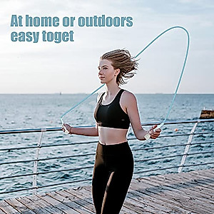 M STURDY LIFE 2-Pack Light Weight Speed Jump Ropes for Kids, Easy to use and Adjustable Skipping Rope, PVC Tangle-Free Workout Jump Ropes Crossfit Equipment for Athletes, Men, Women and Teenagers (Blue/Orange)