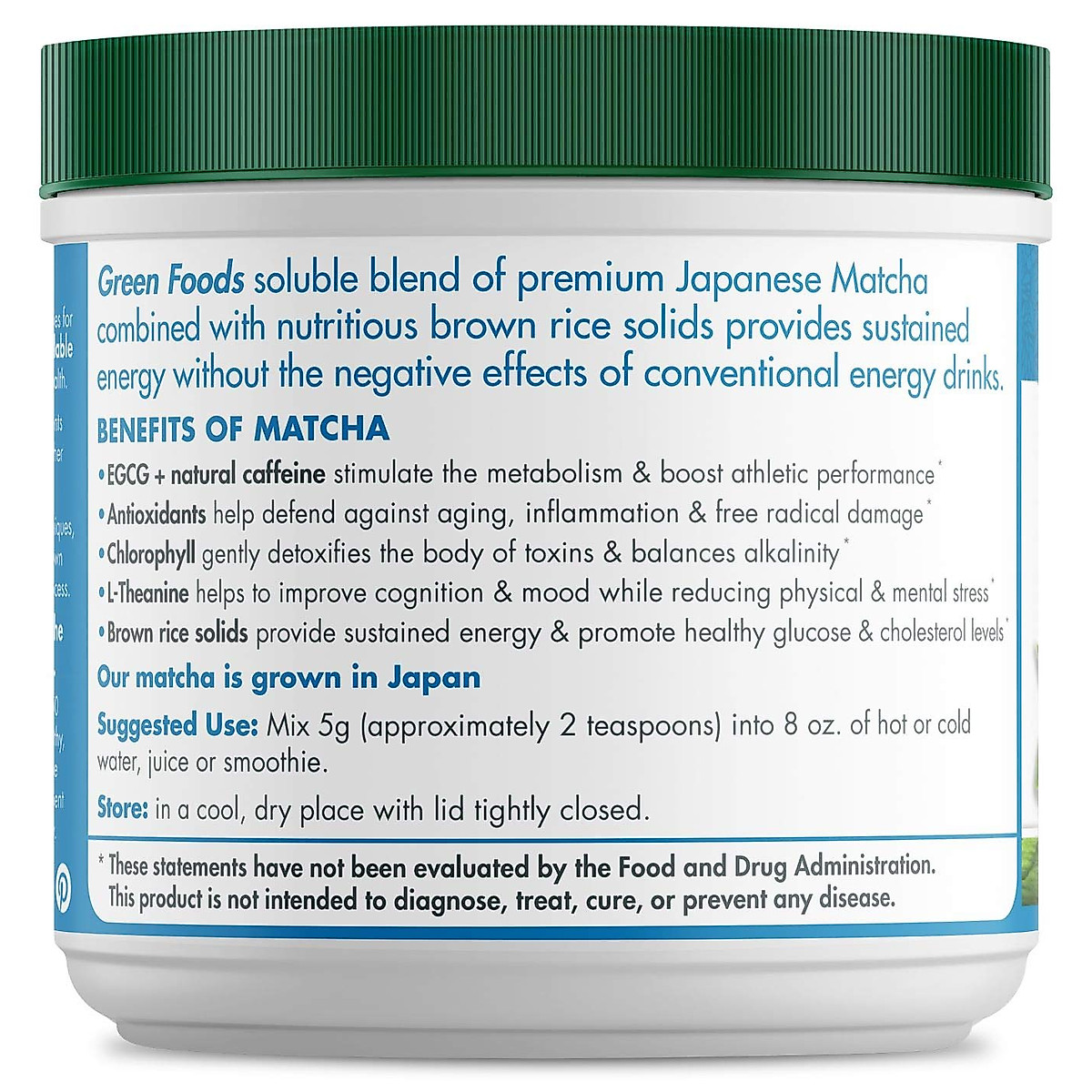 Green Foods Organic Matcha Green Tea, 5.5 Ounce