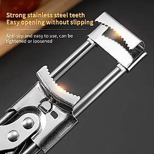 McGre Master Opener Adjustable &Bottle Opener,Adjustable Multifunctional Side Cut Opener Manual Jar Kitchen Gadgets Stainless Steel SB-002