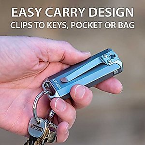 Lever Gear BitVault - Portable Pocket screwdriver & Waterproof Keychain Container - Dual Use EDC Gear is 2 EDC Tools in 1 - Key Chain Capsule Holds Hex Bits for a Keychain Screwdriver (Silver)