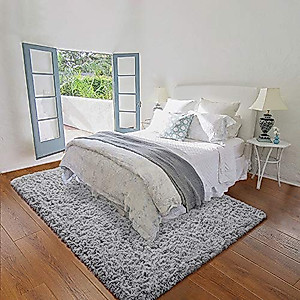 HOMORE Luxury Fluffy Area Rug for Bedroom Living Room Soft Carpets, Super Cute Comfortable Shag Rugs Modern Carpet for Kids Nursery Girls Home, 3x5 Feet Gray