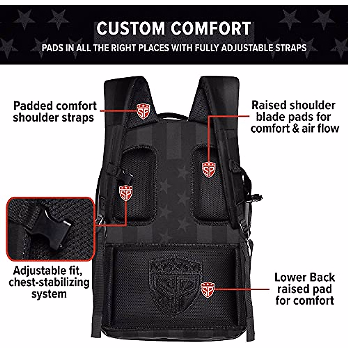 Subtle Patriot USA Backpack – Concealed Carry Backpack/Adjustable Straps and Extra Storage/Use for Travel, Work, Laptop, Hunting, and Hiking (Lady Liberty)